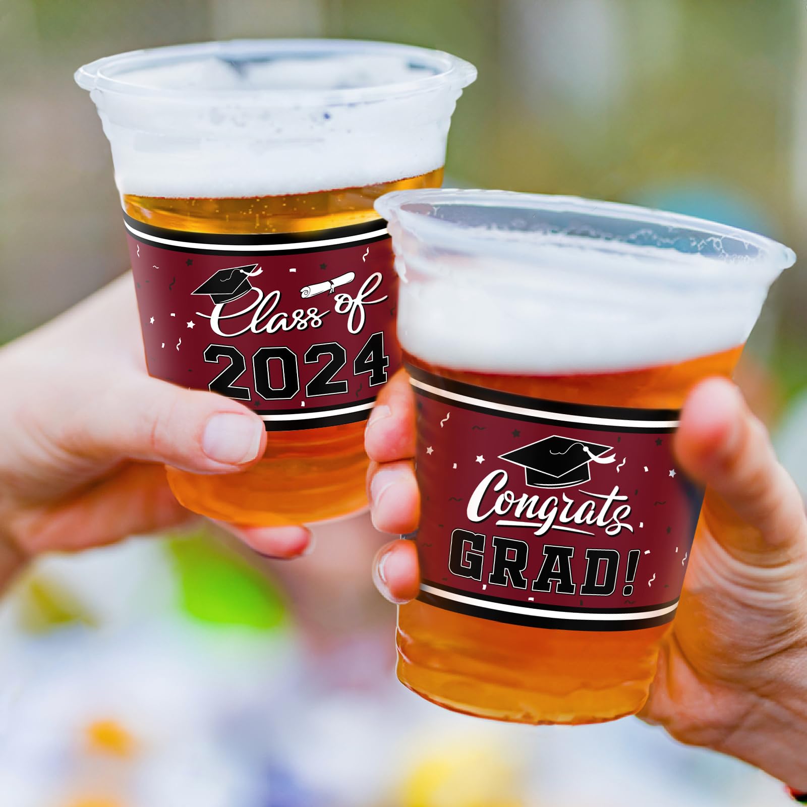 Snapklik.com : Class Of 2024 Celebration - 100 Pcs 16oz Maroon ...