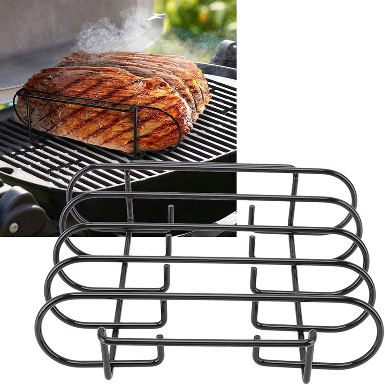Amazon.com : 4 Rows Capacity,Stainless Steel Rib Rack,BBQ Rib Rack for ...