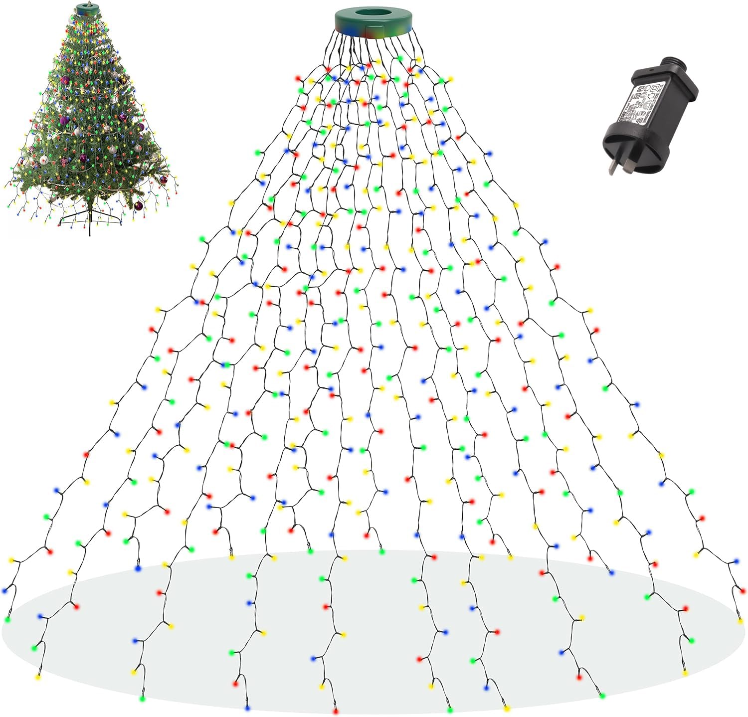 Christmas Tree Lights 400 LED, 2M x 16 Lines Easy to Install Christmas ...