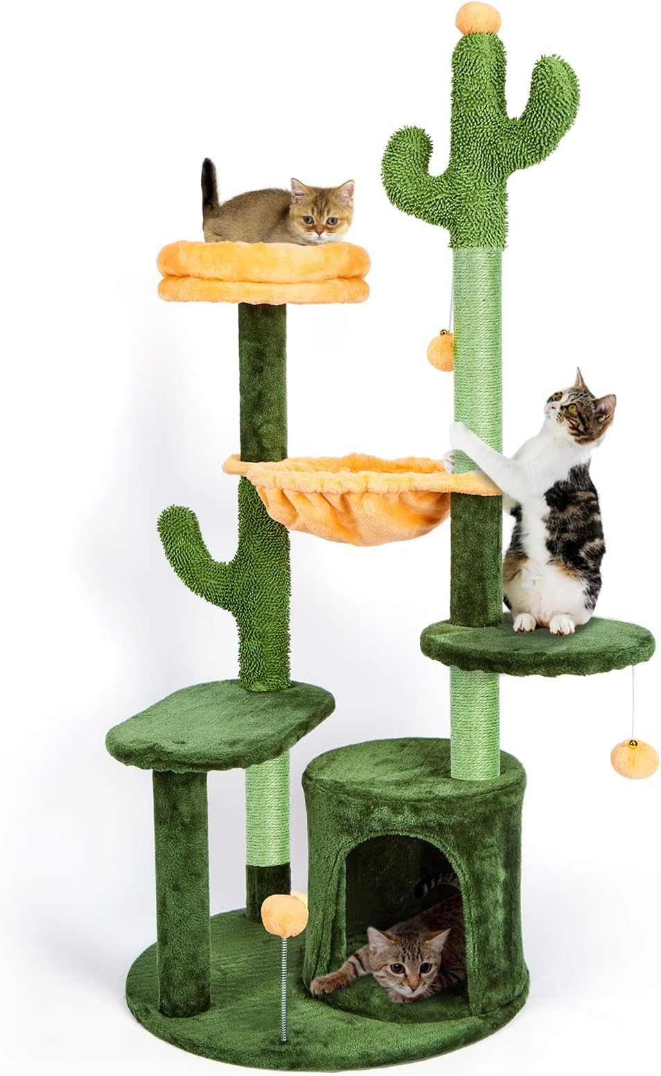 Amazon.com : MIAO PAW Cute Cactus Cat Tree with Padded Top Perch, Comfy ...