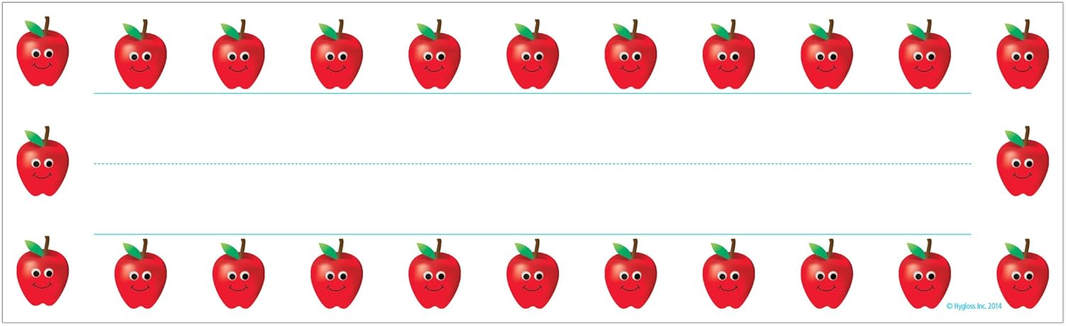 Amazon.com: Hygloss Products Happy Apples Kids Name Plates for Desks ...