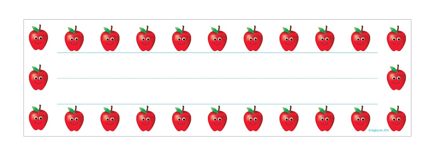 Hygloss Products Happy Apples Kids Name Plates for Desks Cubbies ...
