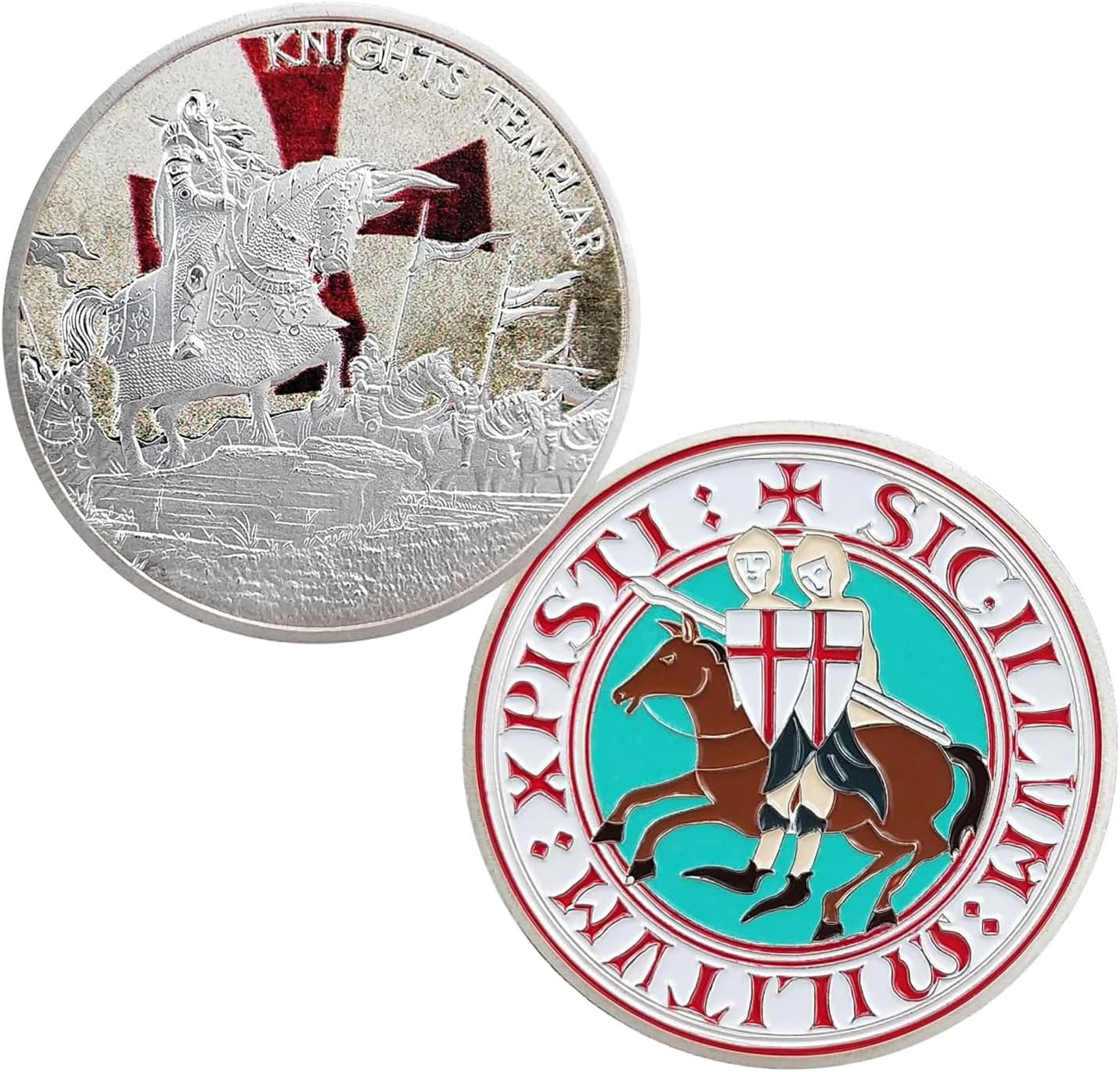 Amazon.com: Knight Templar Challenge Coin Cross Warrior Religious Coins ...