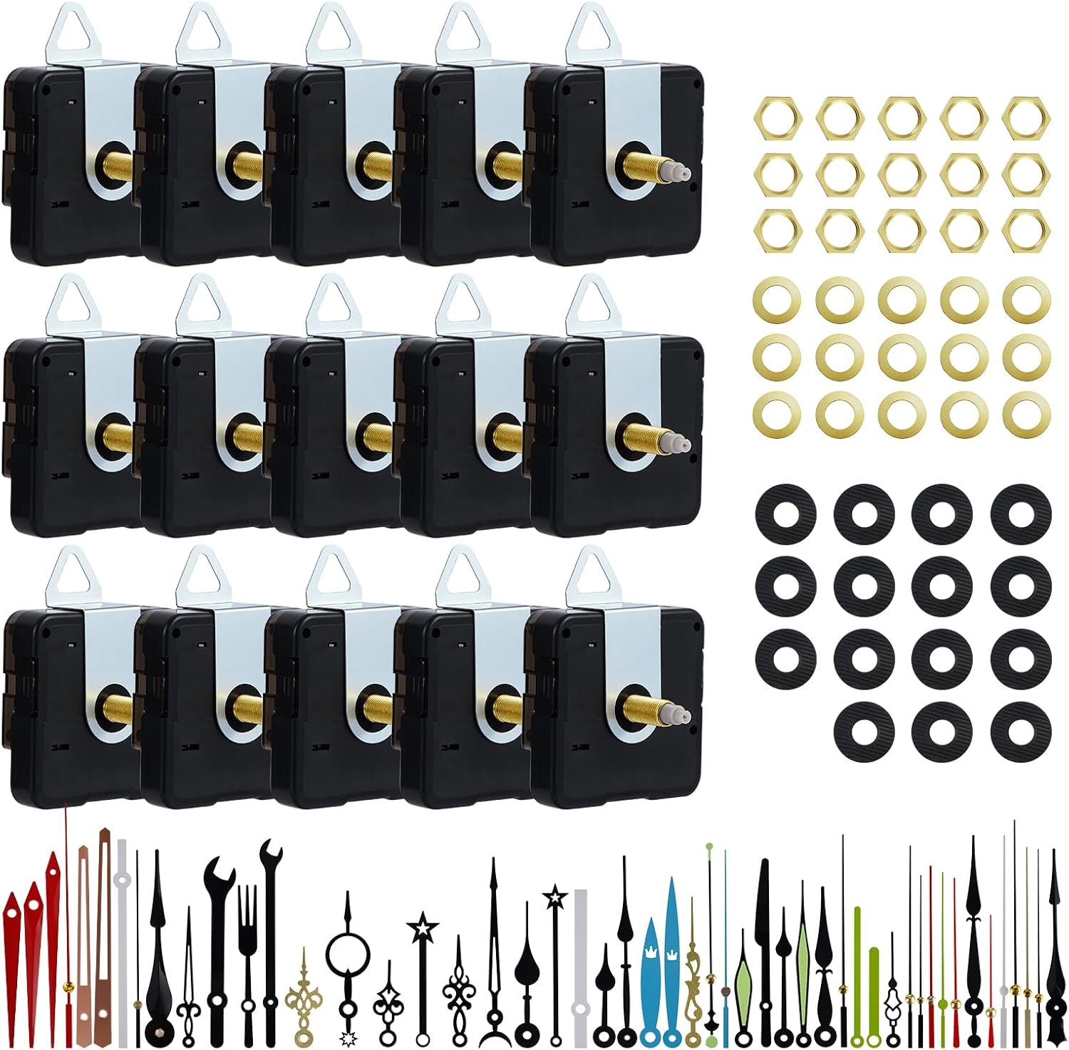 Amazon.com: 15 Pack Clock Mechanism Replacement Kit with 20 Pairs Clock ...