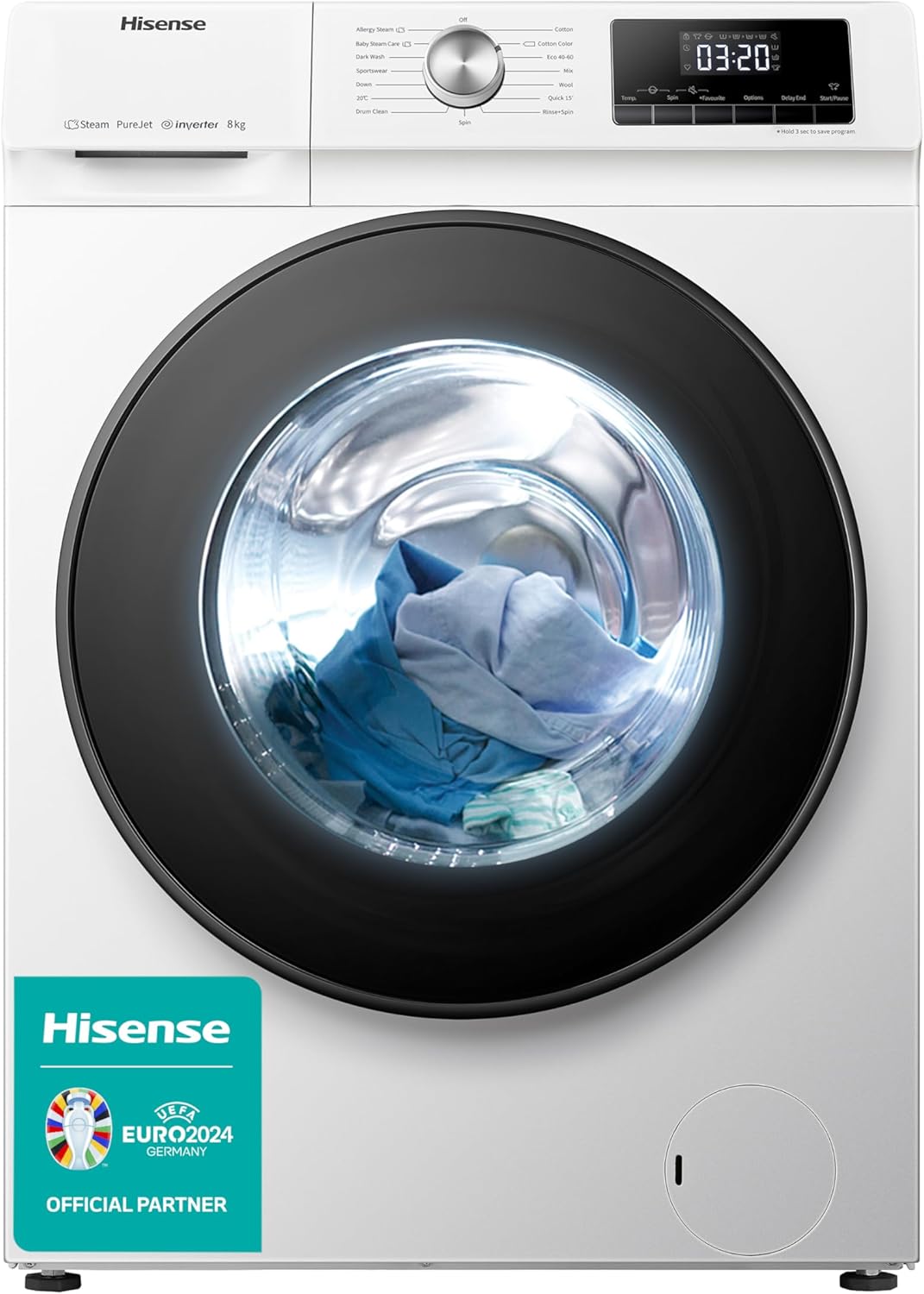 Hisense WDQA8014EVJM 60cm Freestanding 8 KG Front Load Washer Dryer ...