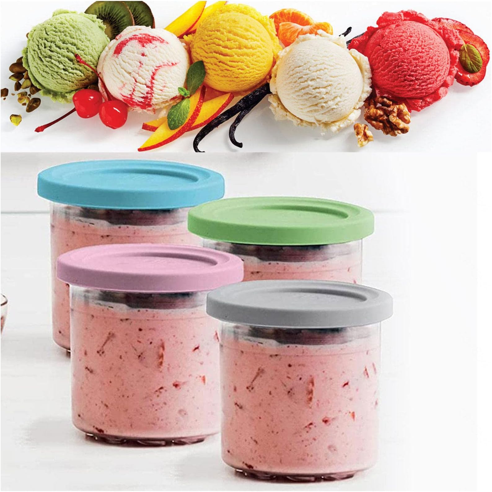 Amazon.com: GHQYP Creami Deluxe Pints, for 16OZ Ninja Ice Cream Maker ...