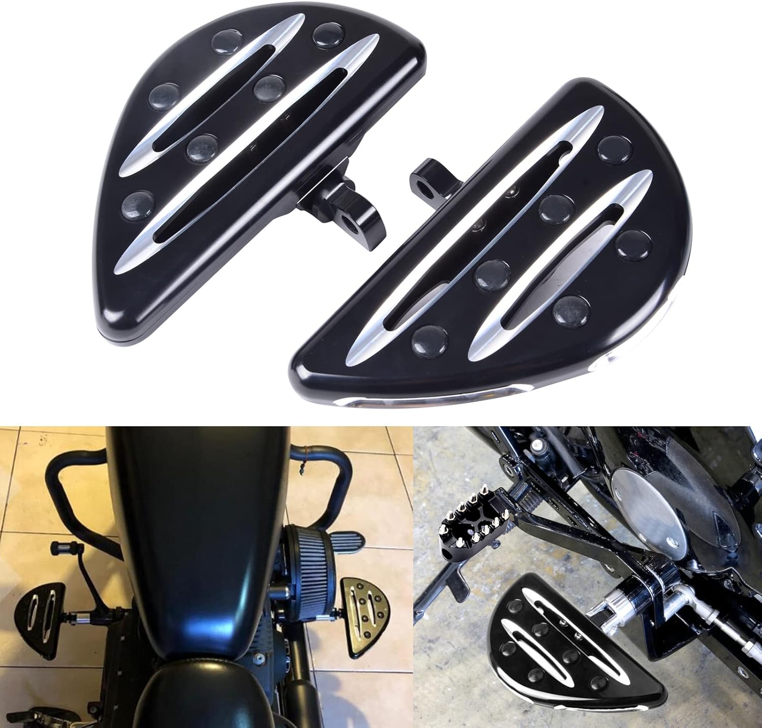 Amazon.com: Goldfire 1 Pair Motorcycle Foot Pegs CNC Cut Front & Rear ...