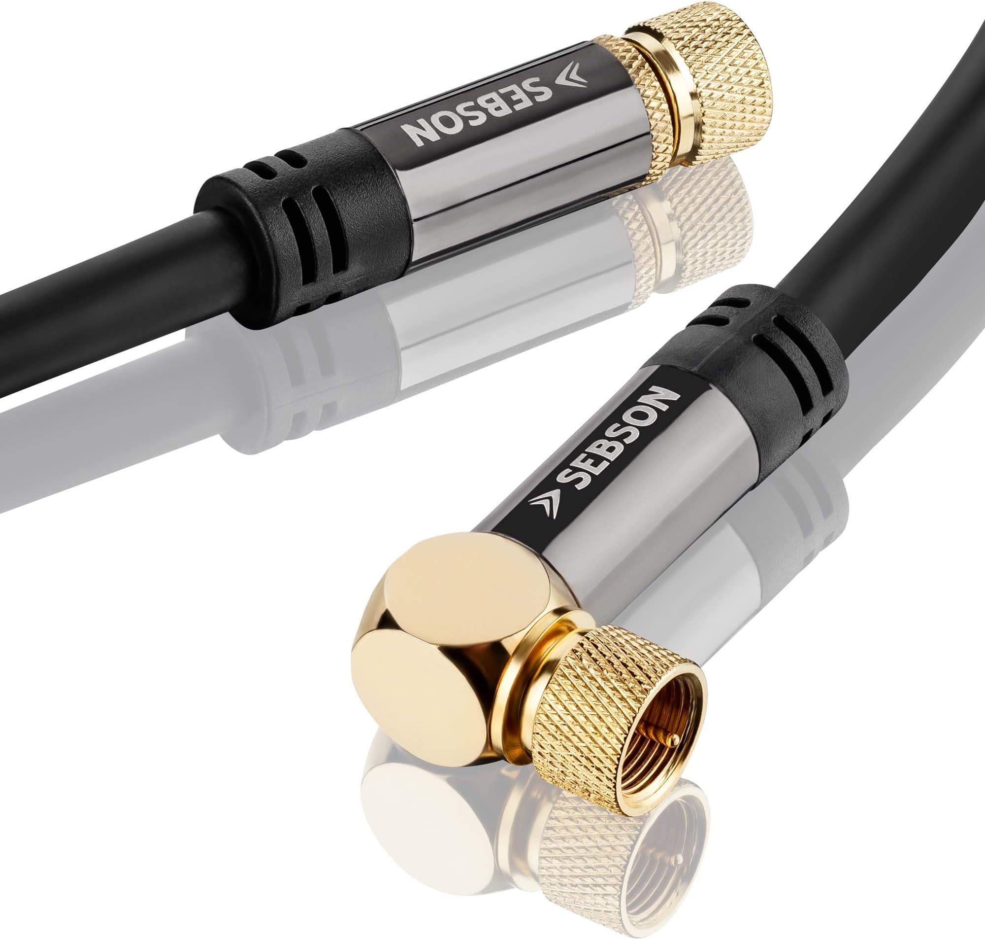 CSL - 2m SAT Kabel HDTV 90 Grad gewinkelt 135dB - Premium SAT Antennen ...