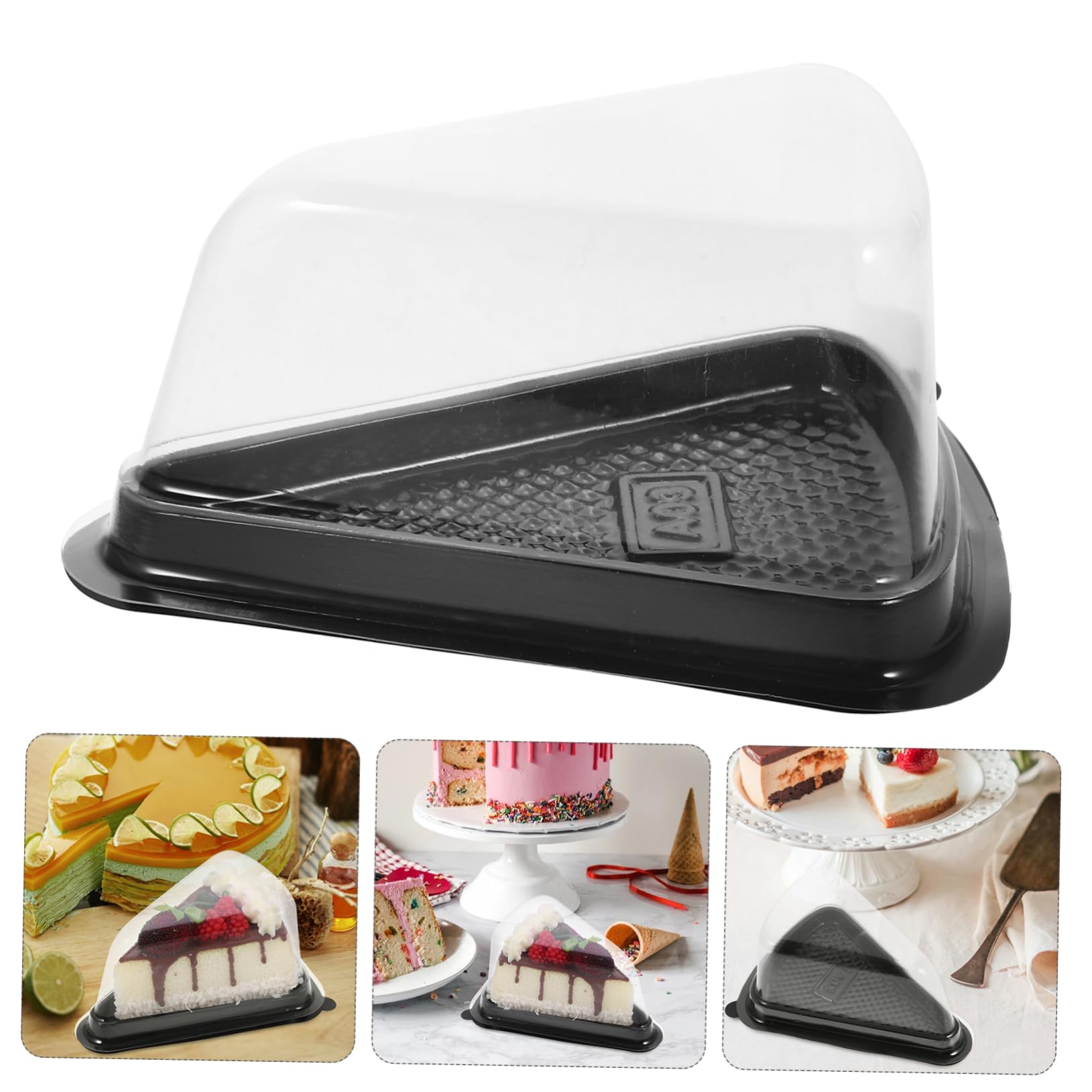 Cake Slice Containers 50 Gold Clear Triangle Cake Slice Boxes Plastic