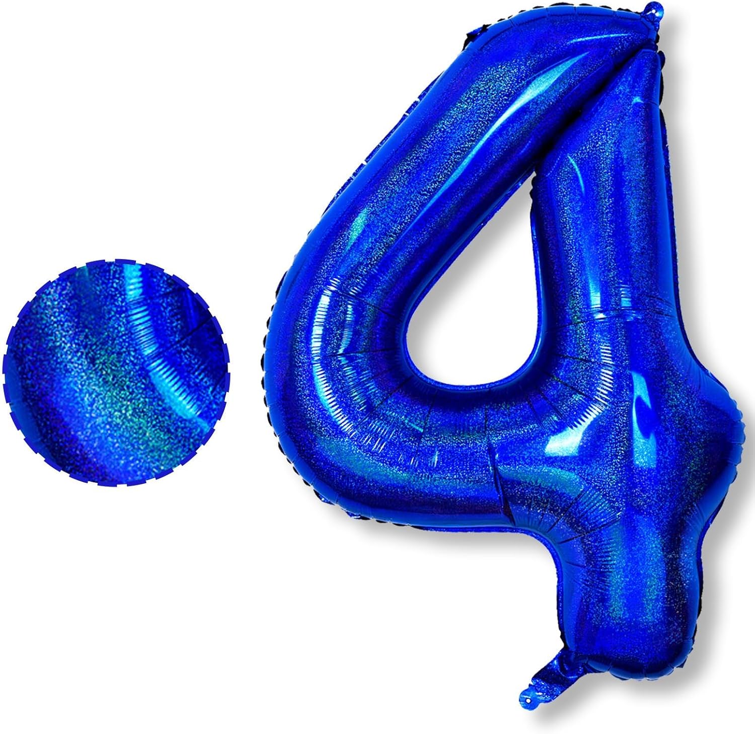 Amazon.com: Wekoti 40 Inch Number 4 Balloon Laser Blue Number Balloons ...