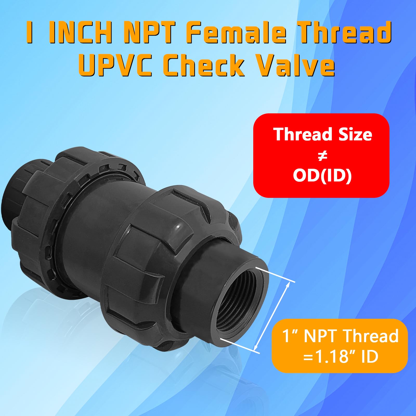 Snapklik.com : 1in NPT PVC Spring Check Valve, UPVC Swing Utility Water ...