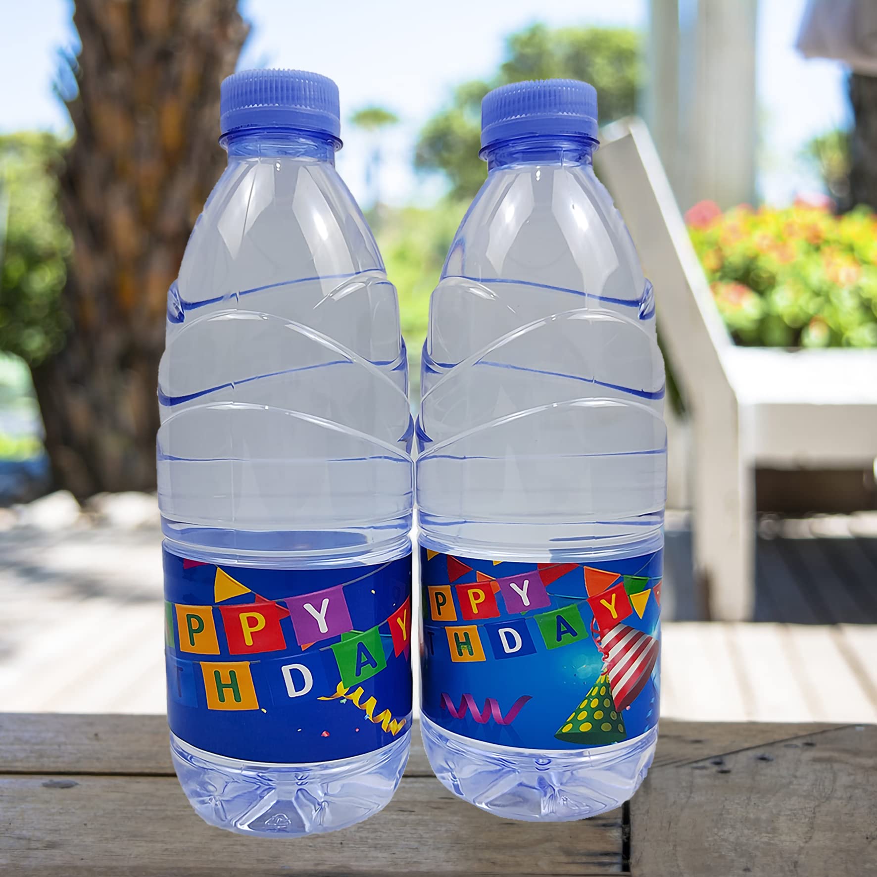 Snapklik.com : 100 Pcs Water Bottle Labels Glossy White Waterproof Stickers