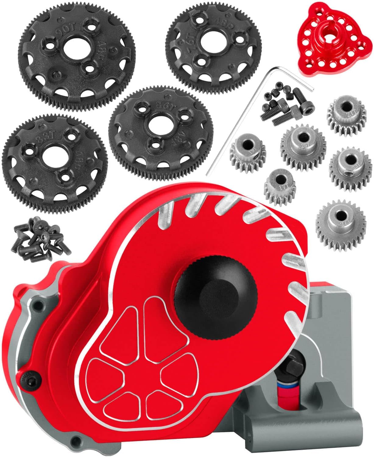 Amazon.com: RCMYou Aluminum Transmission Gearbox w/Gear Upgrades Part ...