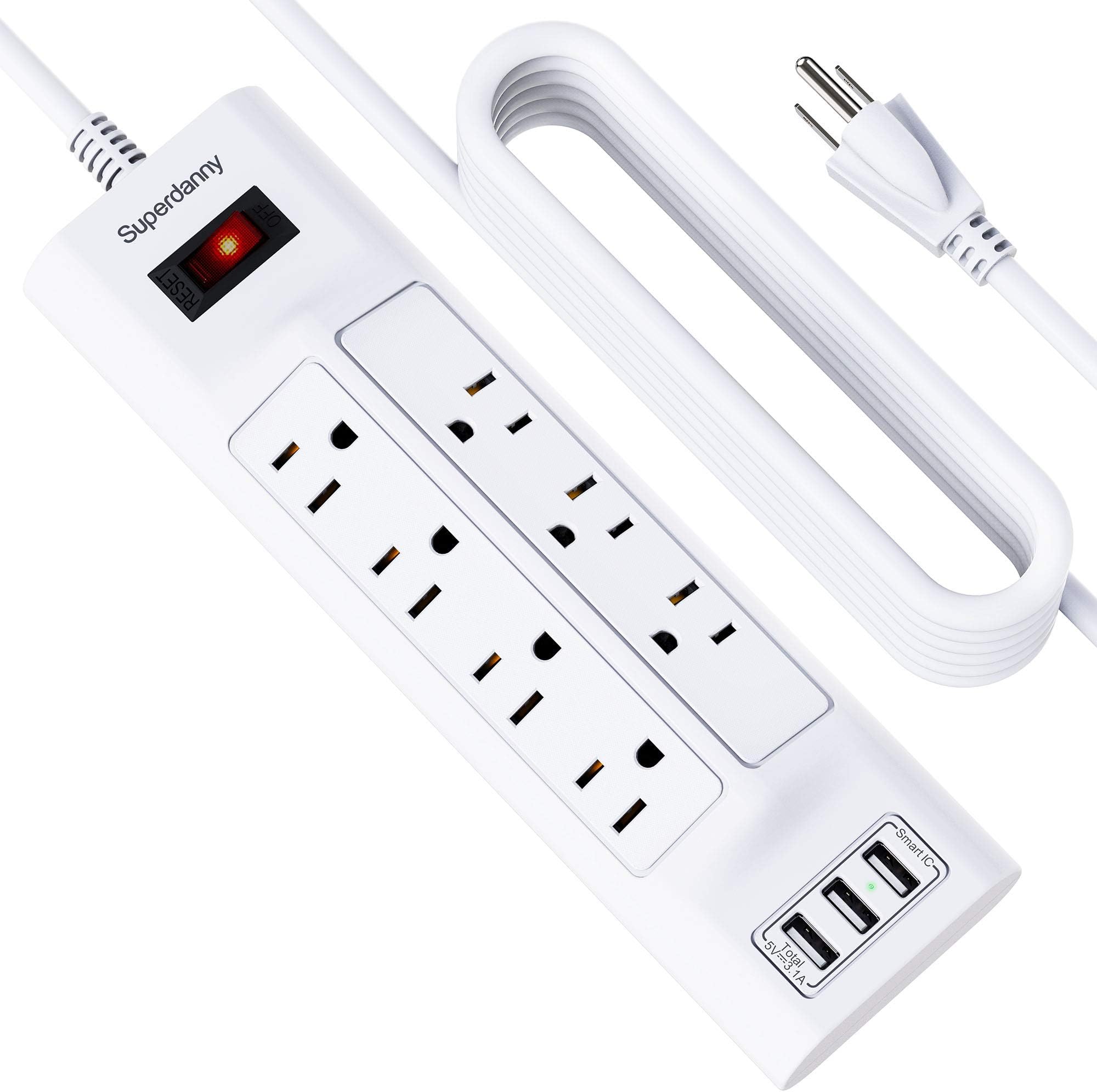 Amazon.com: Joule Surge Protector Power Strip with 3 Outlets and 2 USB ...