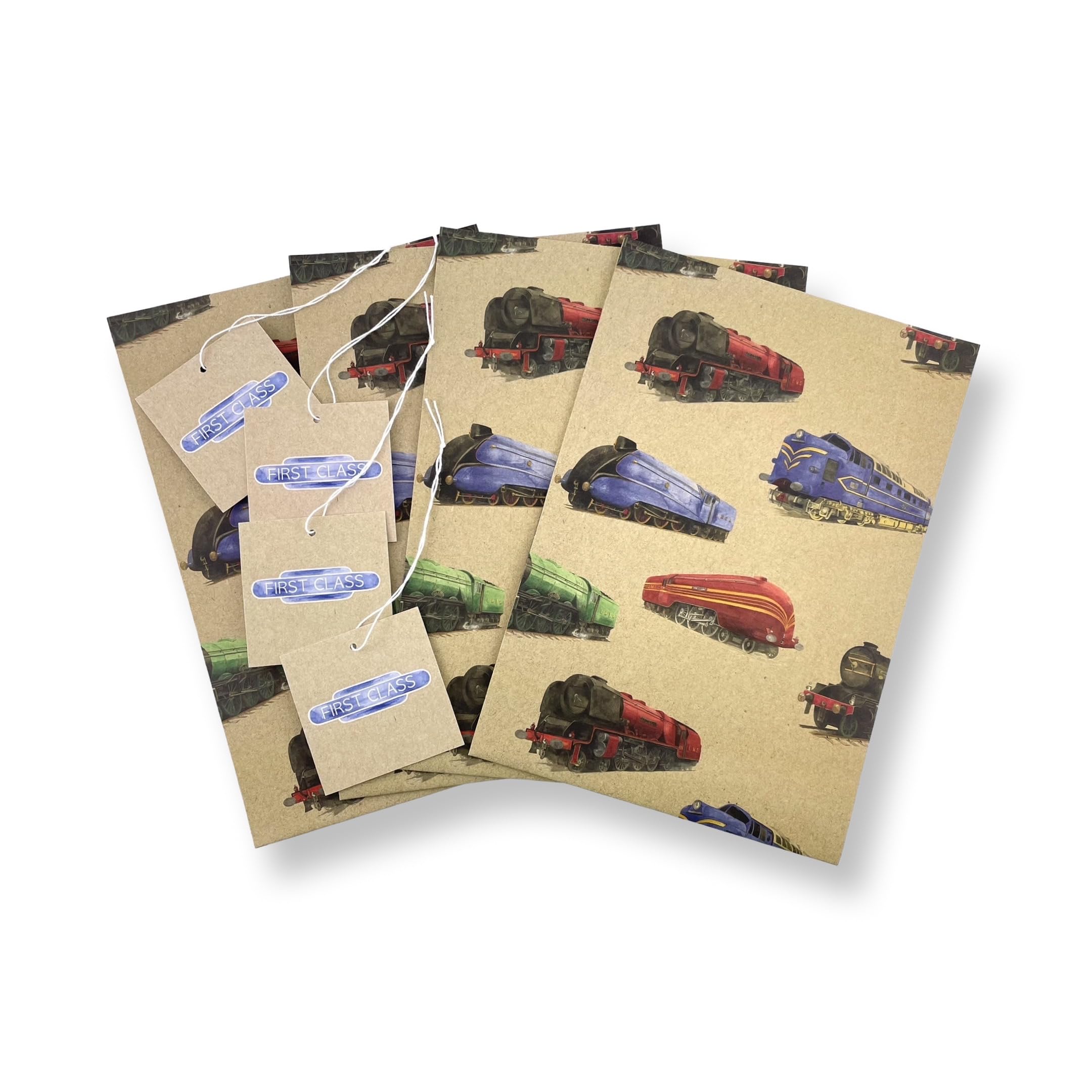 Train Steam Engine Locomotive Kraft Effect Recycled and Recyclable Gift ...