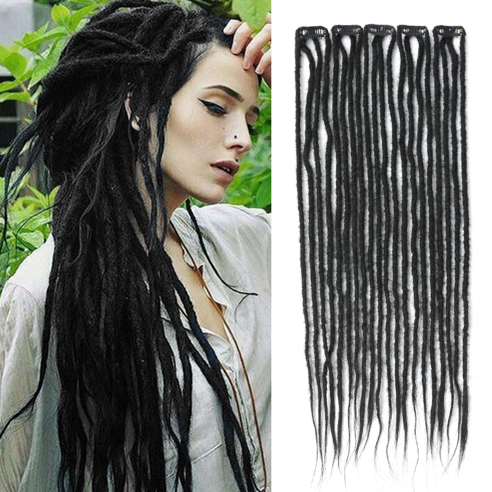 Amazon.com : Ajsowju Straight Dreadlocks Clip in Dreadlock Extension ...