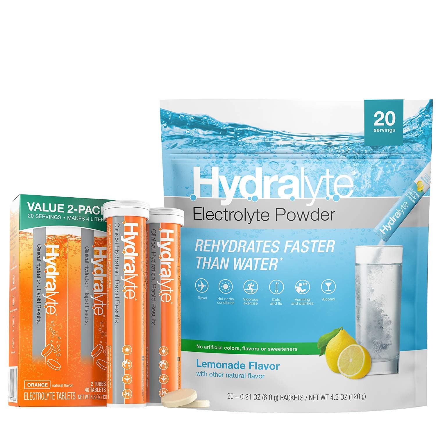 Buy Hydralyte Electrolyte Hydration Powder & Electrolyte Bundle | All ...