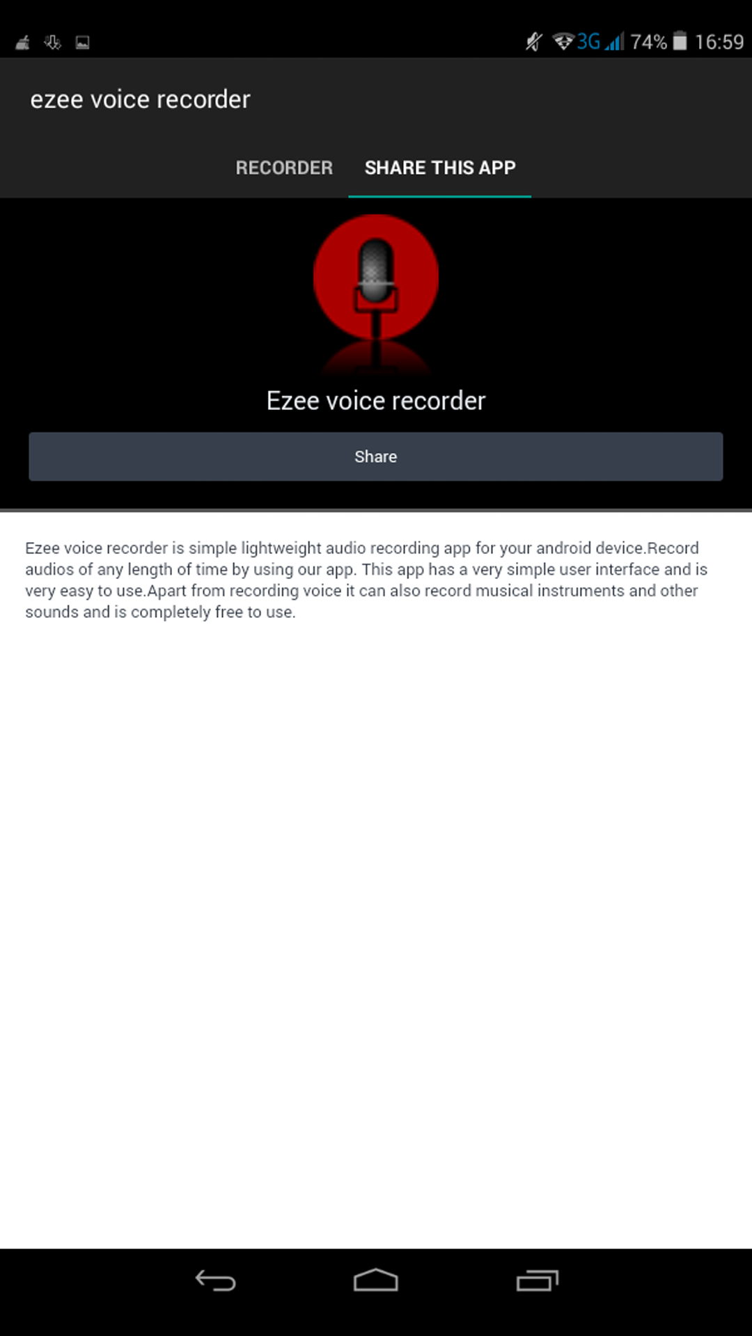Ezee voice recorder - App on Amazon Appstore