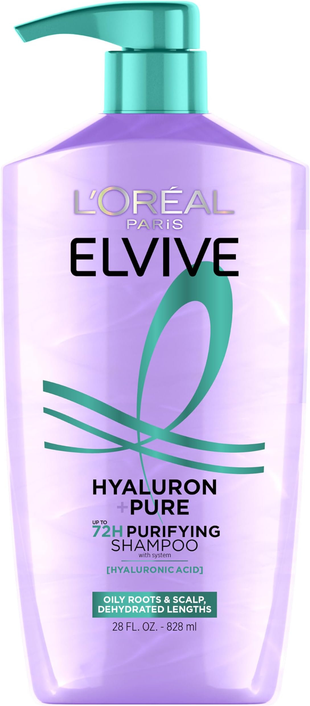 Amazon.com : L'Oreal Paris Elvive Hyaluron + Pure 72H Purifying Shampoo ...