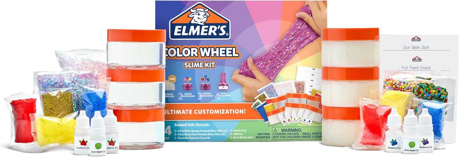Amazon.com: Elmer's Color Wheel Slime Kit, Includes Elmer's Gue Premade ...