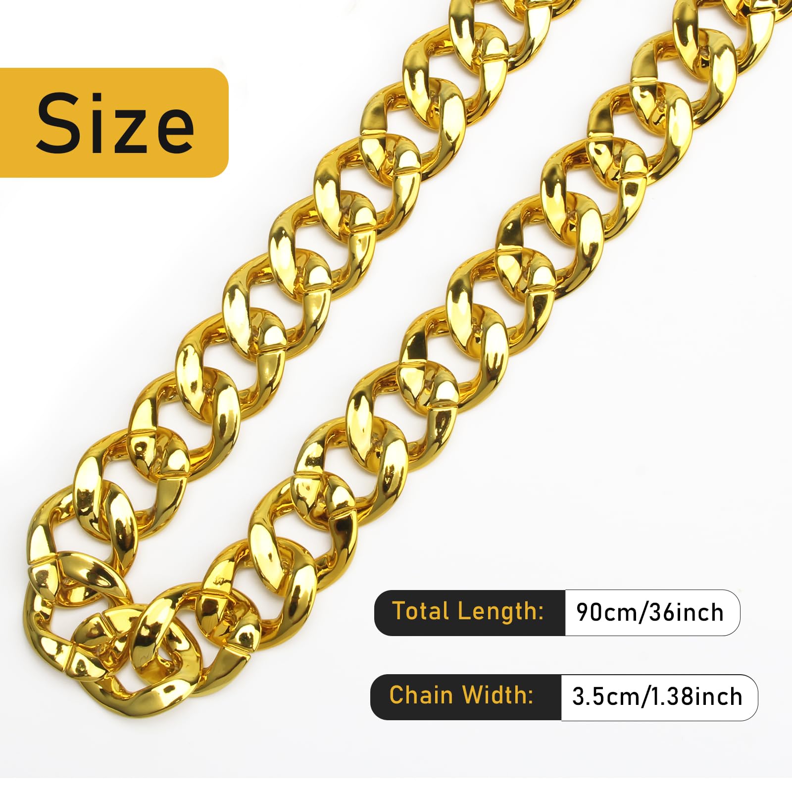 Snapklik.com : Hip Hop Chunky Gold Chain 2 Pack, 36 Inch Big Plastic ...