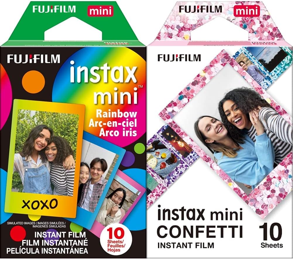 Fujifilm Instax Mini Film, Rainbow (10 Exposures) + Fujifilm Instax ...