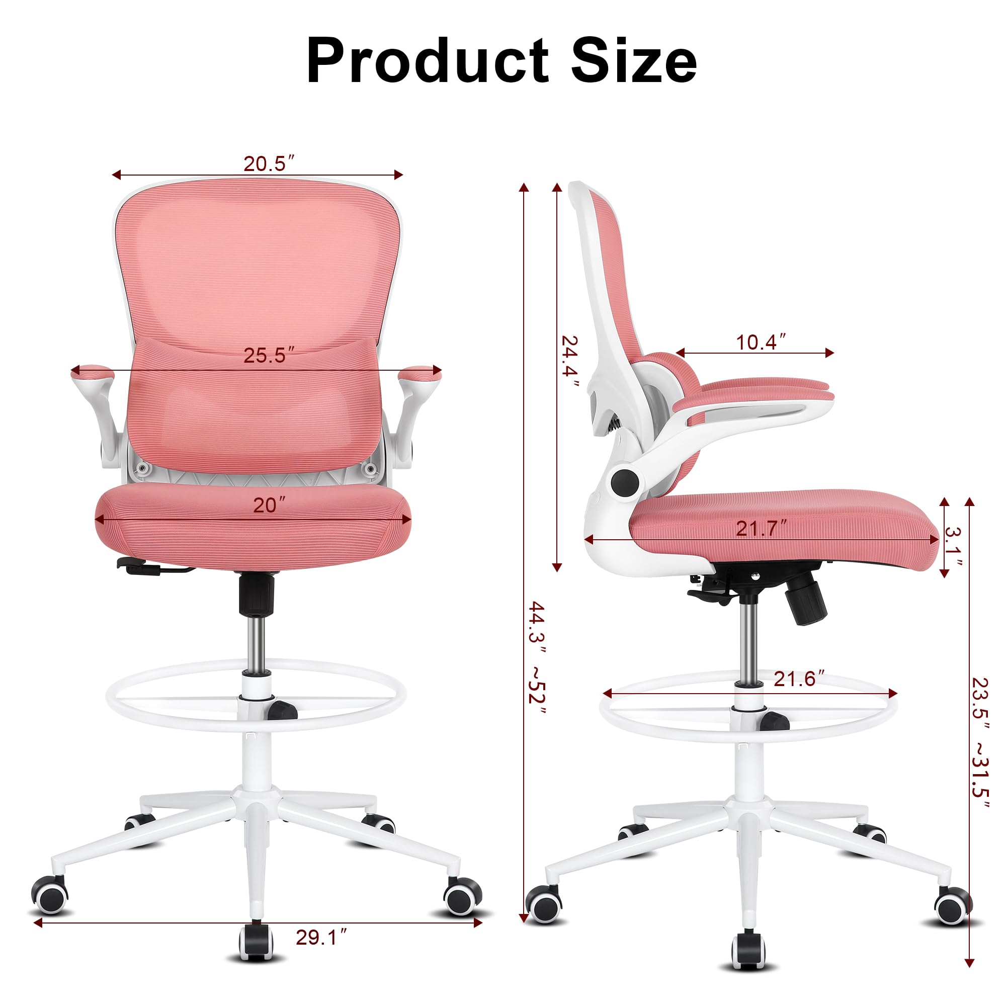 Snapklik.com : Misolant Drafting Chair, Tall Office Chair For Standing ...