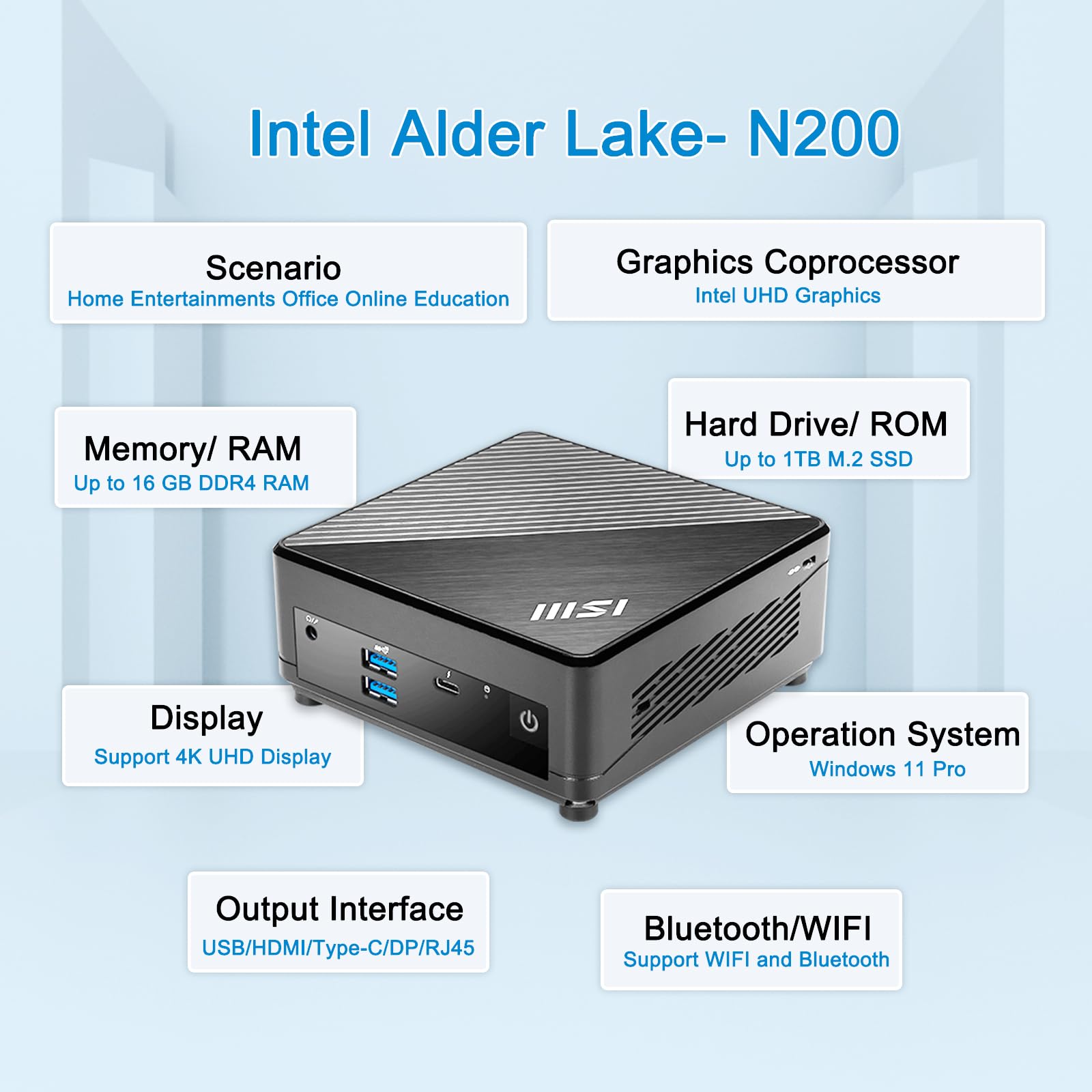 Snapklik.com : MSI Cubi B0A9 Premier Business Mini Desktop, Intel N200 ...