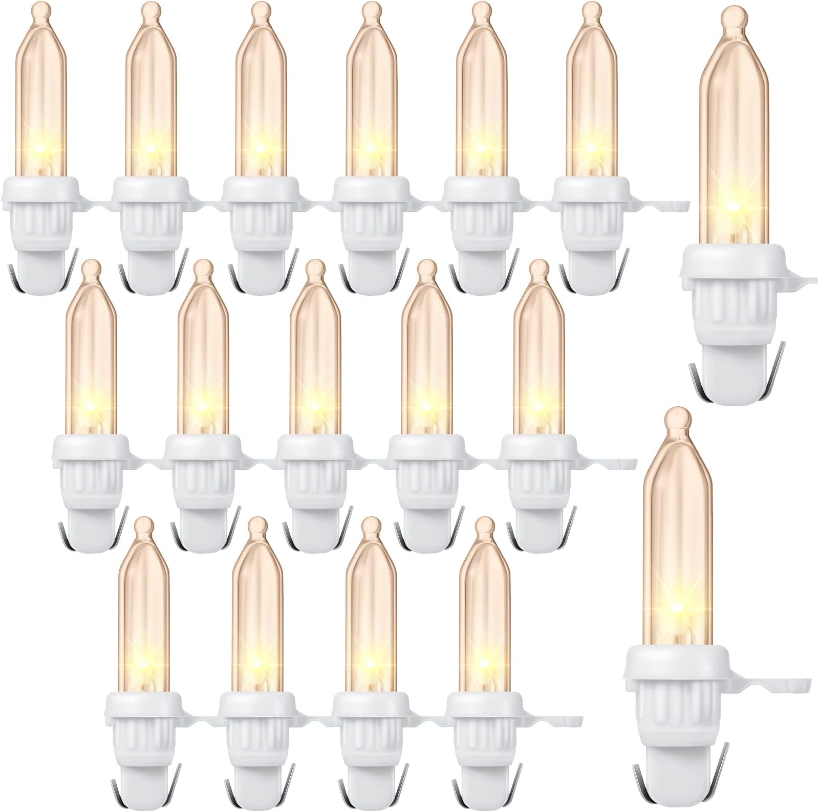 Mudder 100 Pieces Christmas Clear Replacement Mini Light Bulbs ...