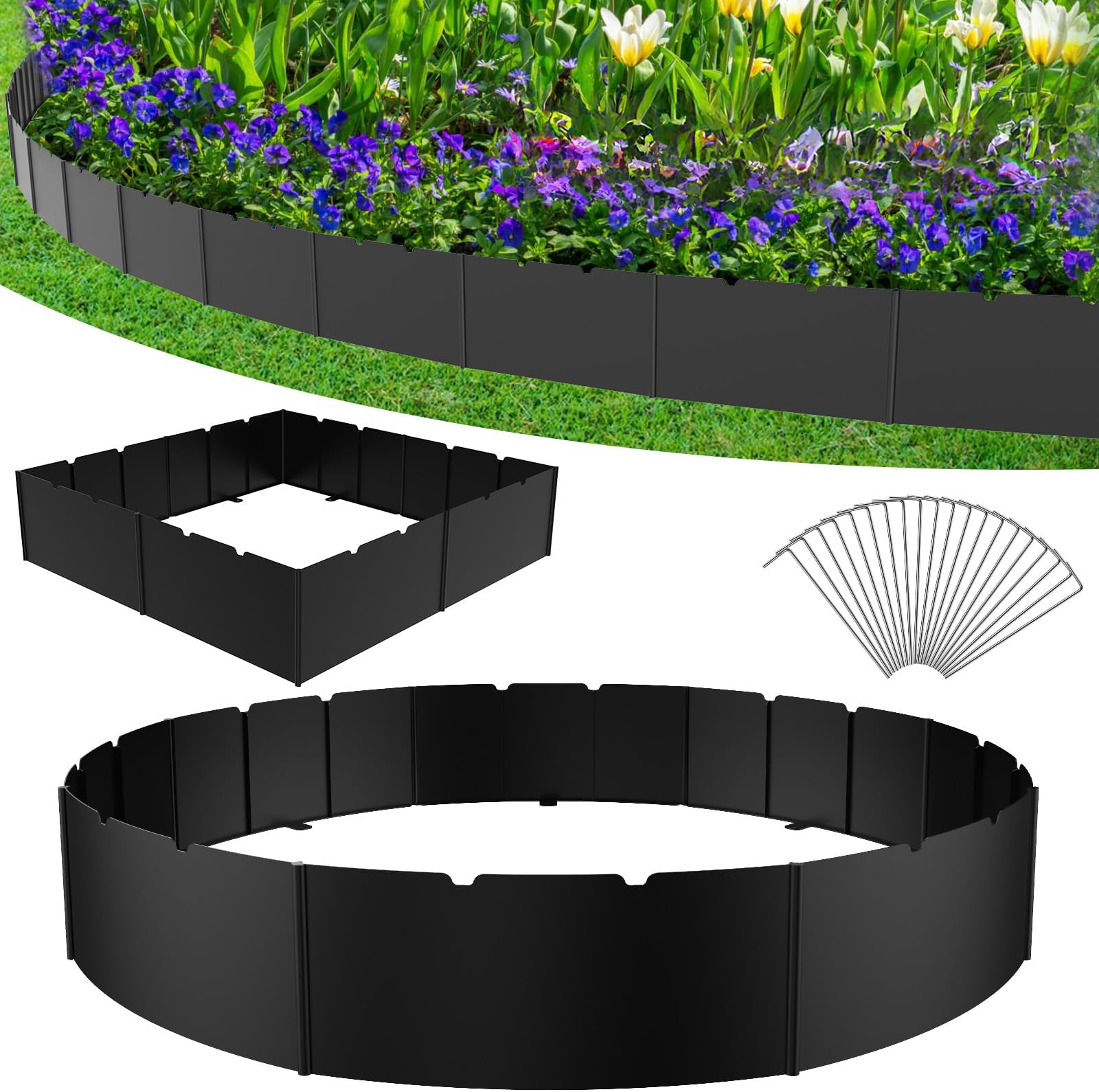 Amazon.com : Vashly 6 inch Tall 40Ft Landscape Edging Black Garden ...