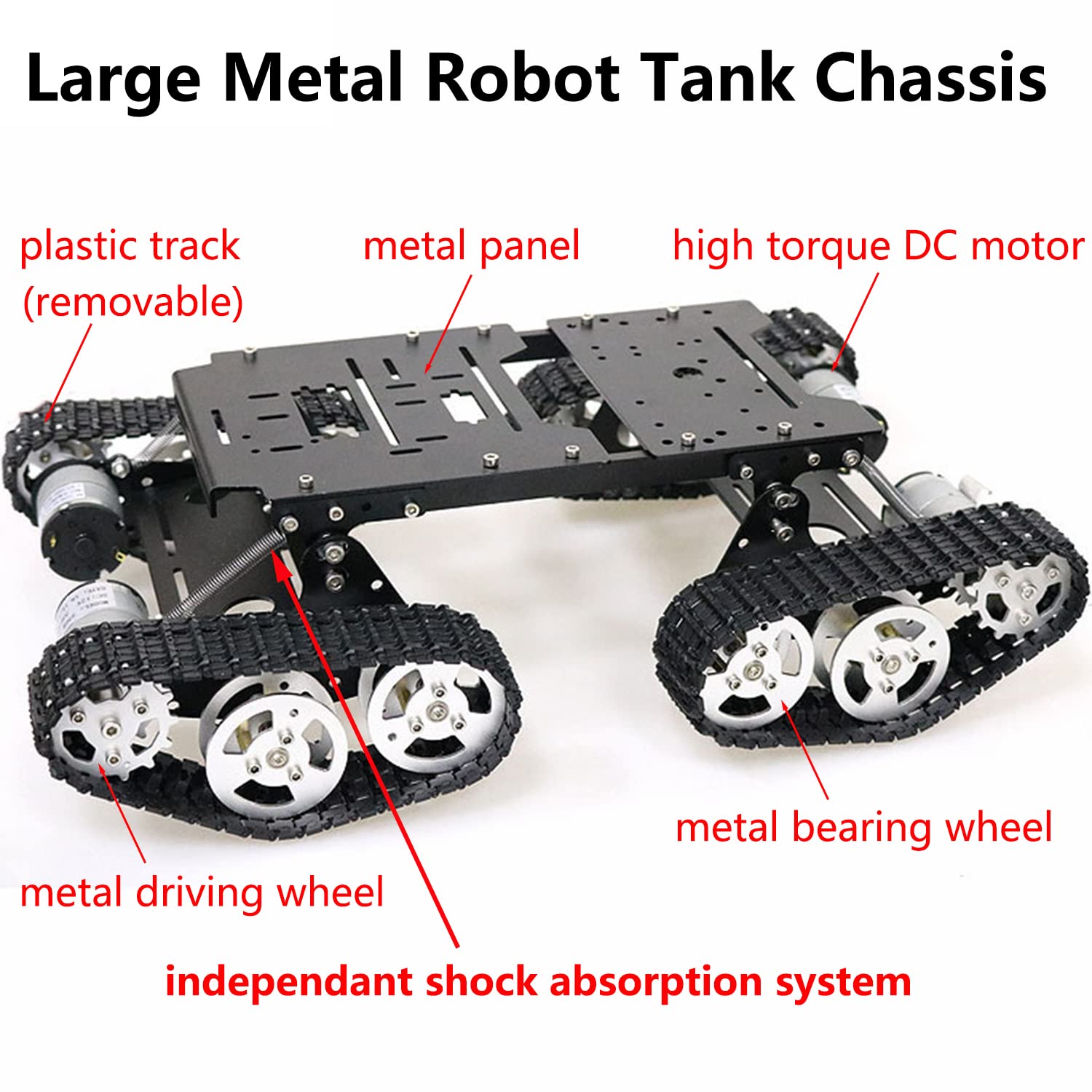 Snapklik.com : Premium Large Metal 4WD Shock Absorption Robot Tank Car ...