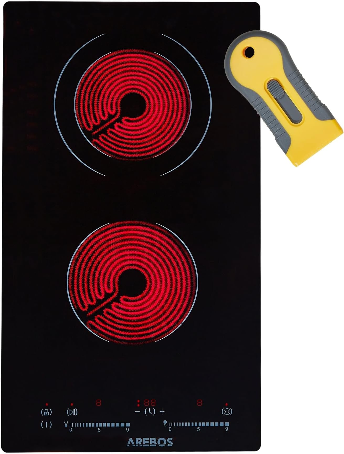 Glaskeramikkochfeld 2 Zonen, Hobsir Einbau Kochfelder 30cm, 3200W ...