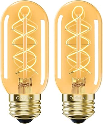 Owilukie E26 LED Bulb 4W Equivalent E26 Bulb 40 watt,Vintage Edison Bulbs,Warm White 2200K Amber ...