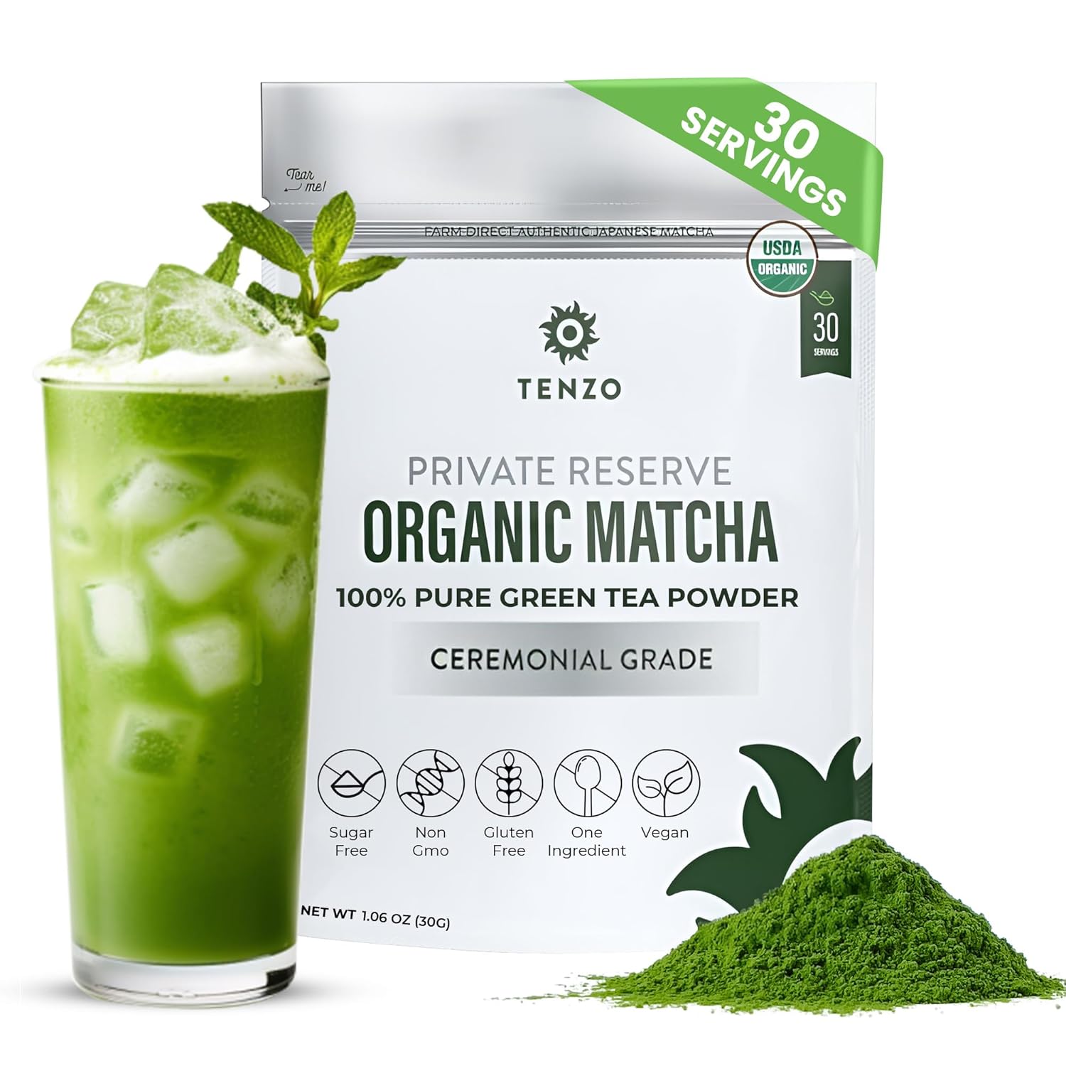 Amazon.com: Tenzo Matcha Green Tea Powder - Matcha Powder USDA Organic ...
