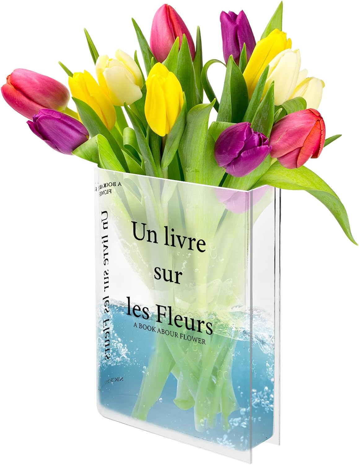 Jetisva Clear Book Vases for Flowers,Acrylic Book Flower Vase Rectangle ...