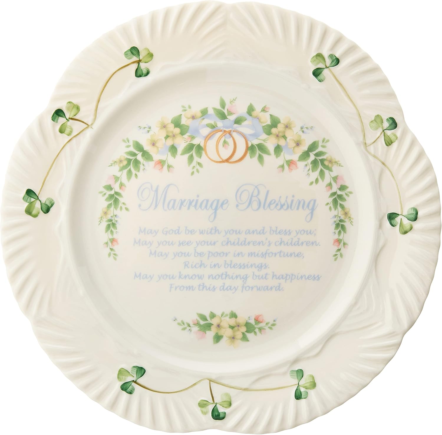 Amazon.com: Belleek Marriage Blessing Plate, 9", White : Home & Kitchen