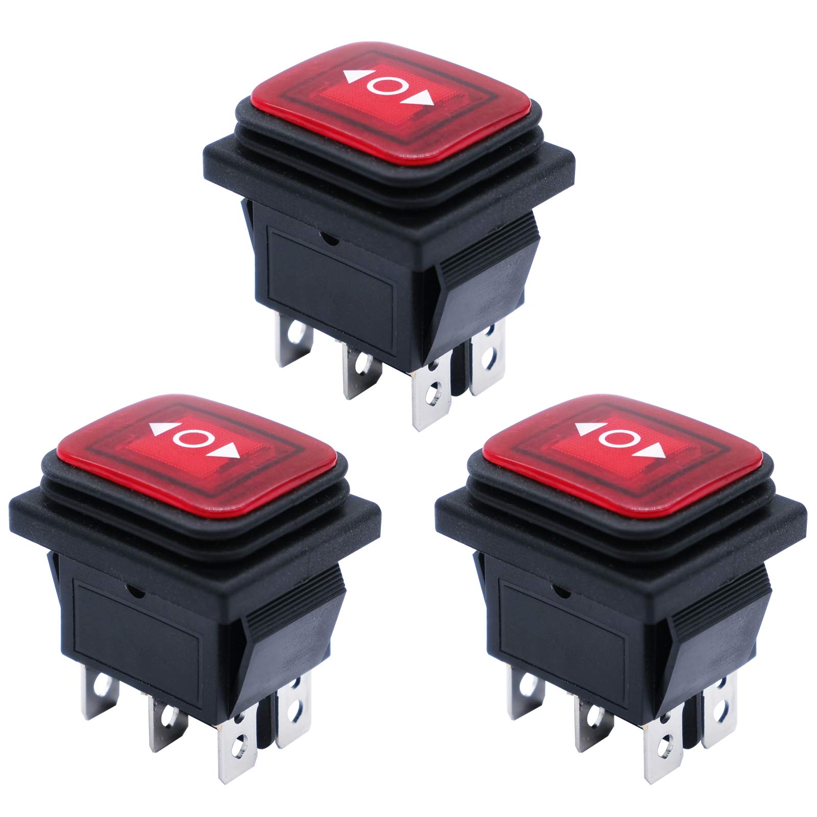 mxuteuk 3pcs Waterproof Momentary Rocker Switch (ON)/Off/(ON), DC 12V ...