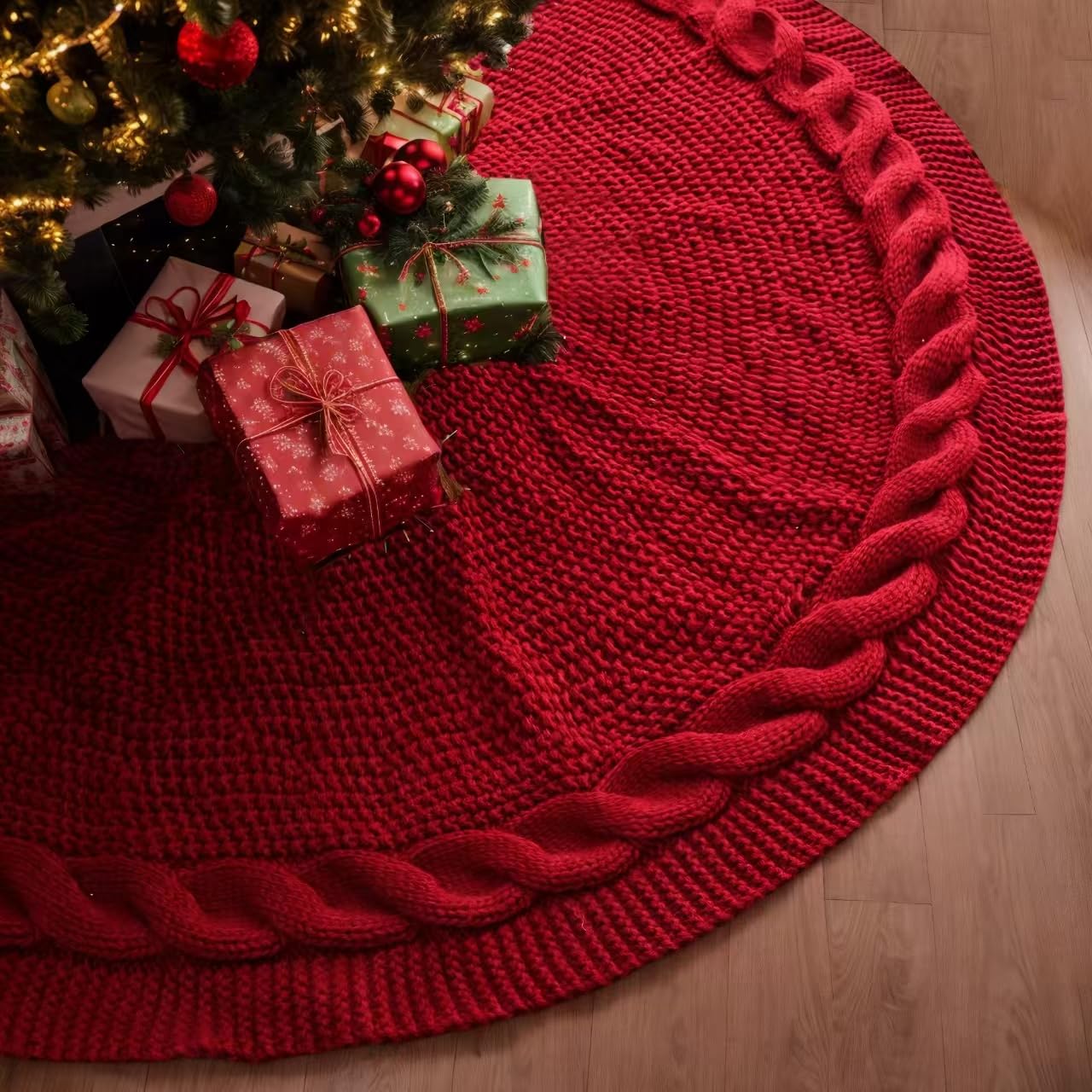 Amazon.com: 24 Inch Christmas Tree Skirt for 4 Ft Christmas Tree, Red ...