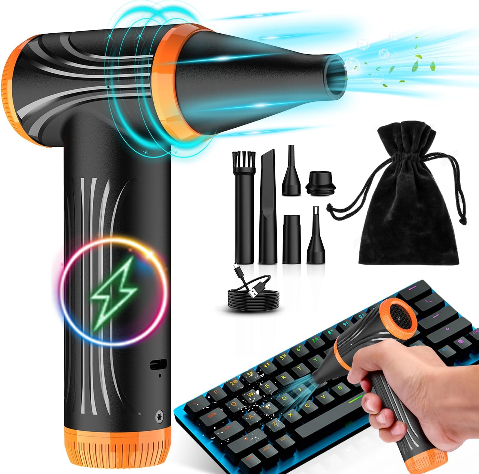 Amazon.com: Fourq Electric Air Duster - 130000RPM Compressed Air Duster ...