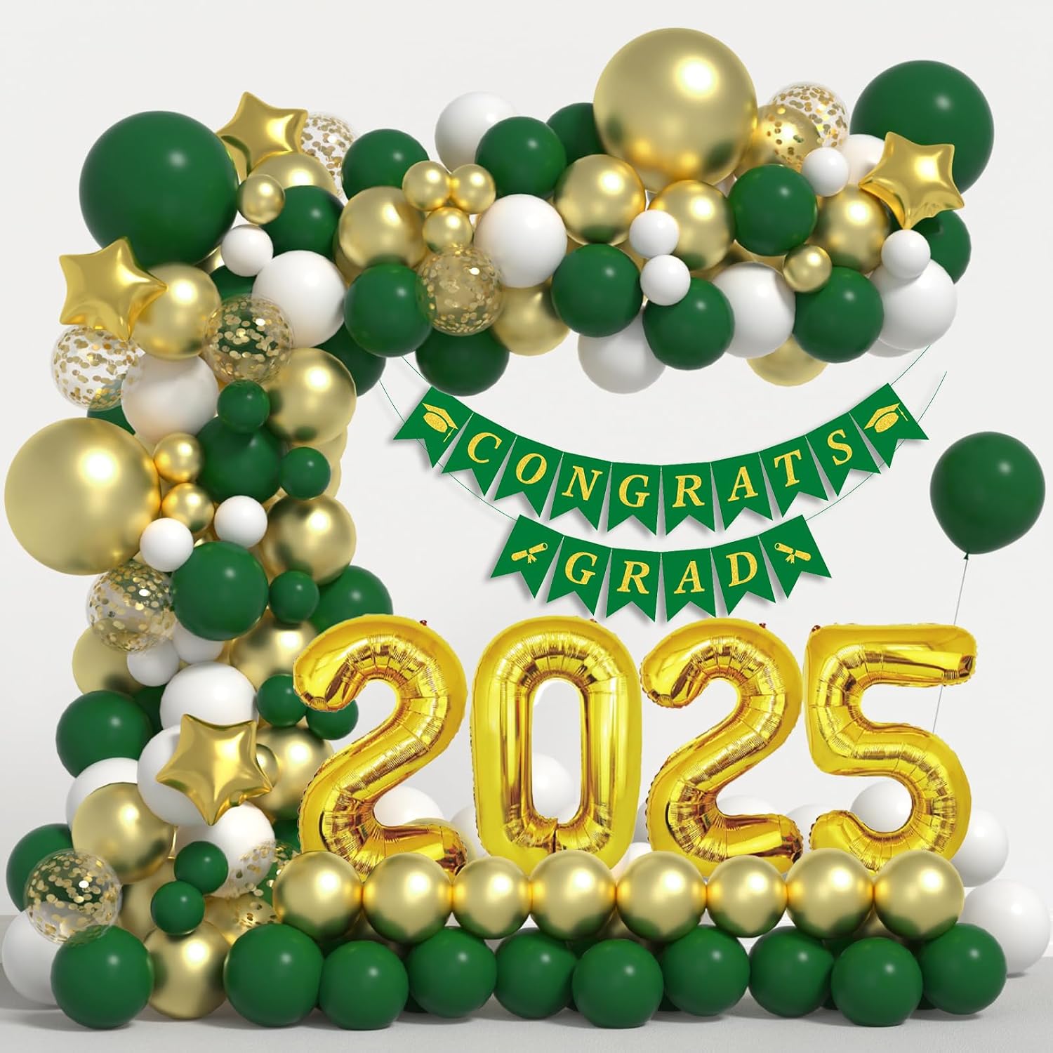 Amazon.com: Graduation Decorations Class of 2025: Green and Gold ...
