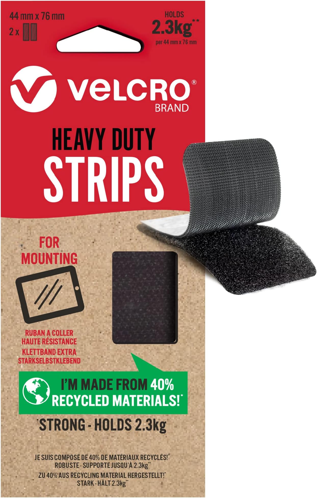 VELCRO Brand / Heavy Duty Stick On Strips / Cut-to-Length double Sided ...