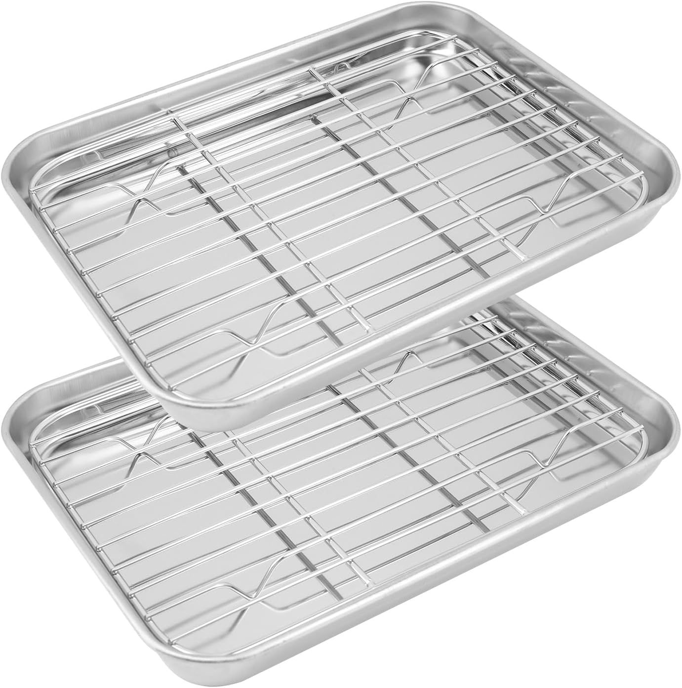 4 Set Baking Sheet Baking Rack, Oven Tray with Rack Stainless Steel ...