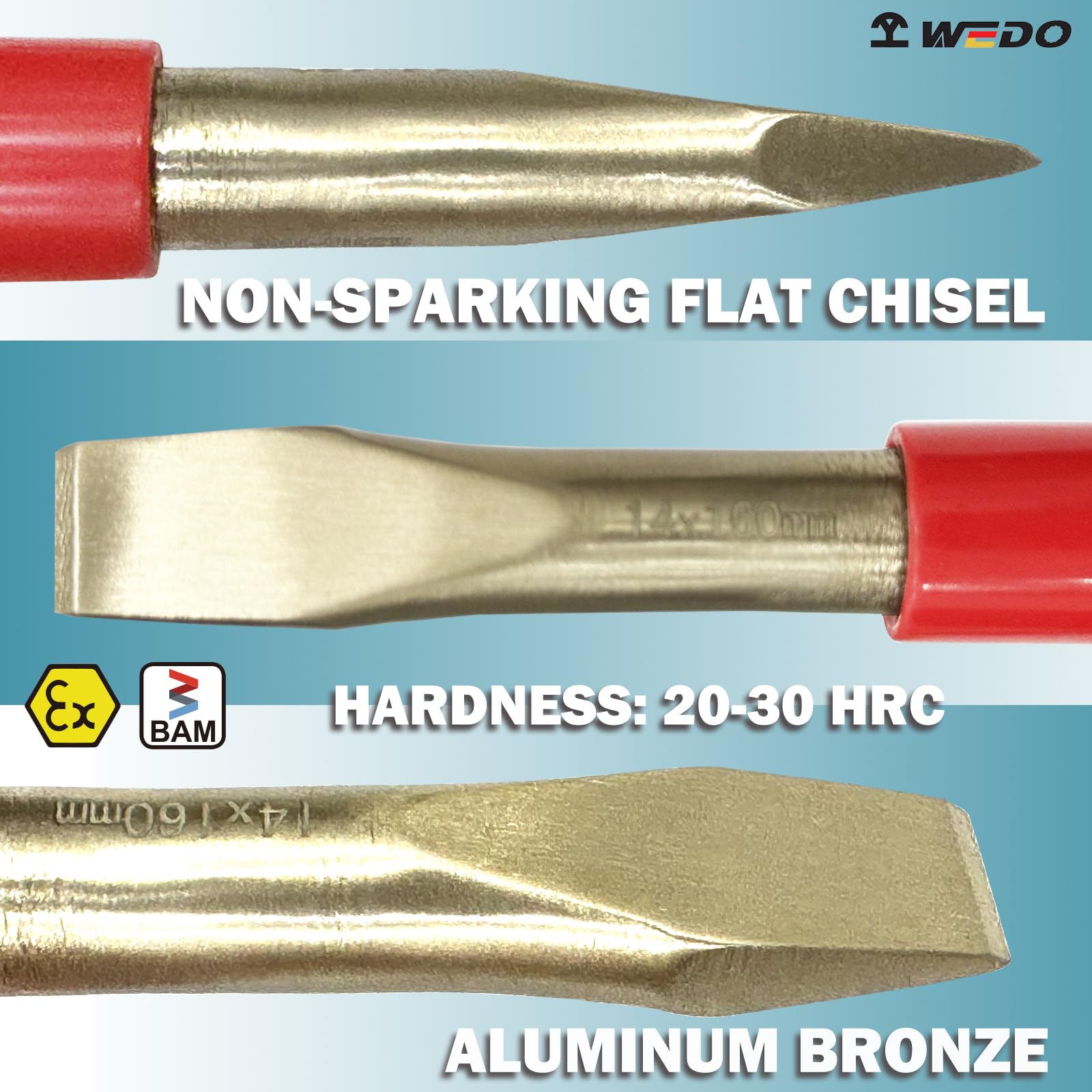 Non-sparking Flat Chisel WEDO - 27x400mm Aluminum Bronze Safety Tool ...