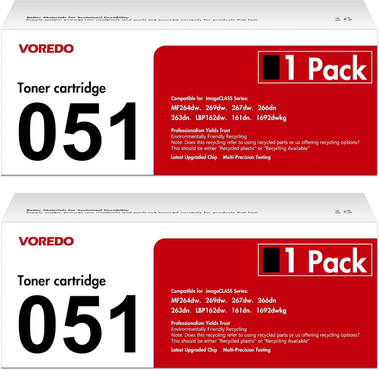 Amazon.com: VOREDO 051 Toner Cartridge Compatible for Canon 051 051H CRG051 CRG051H for Canon ...