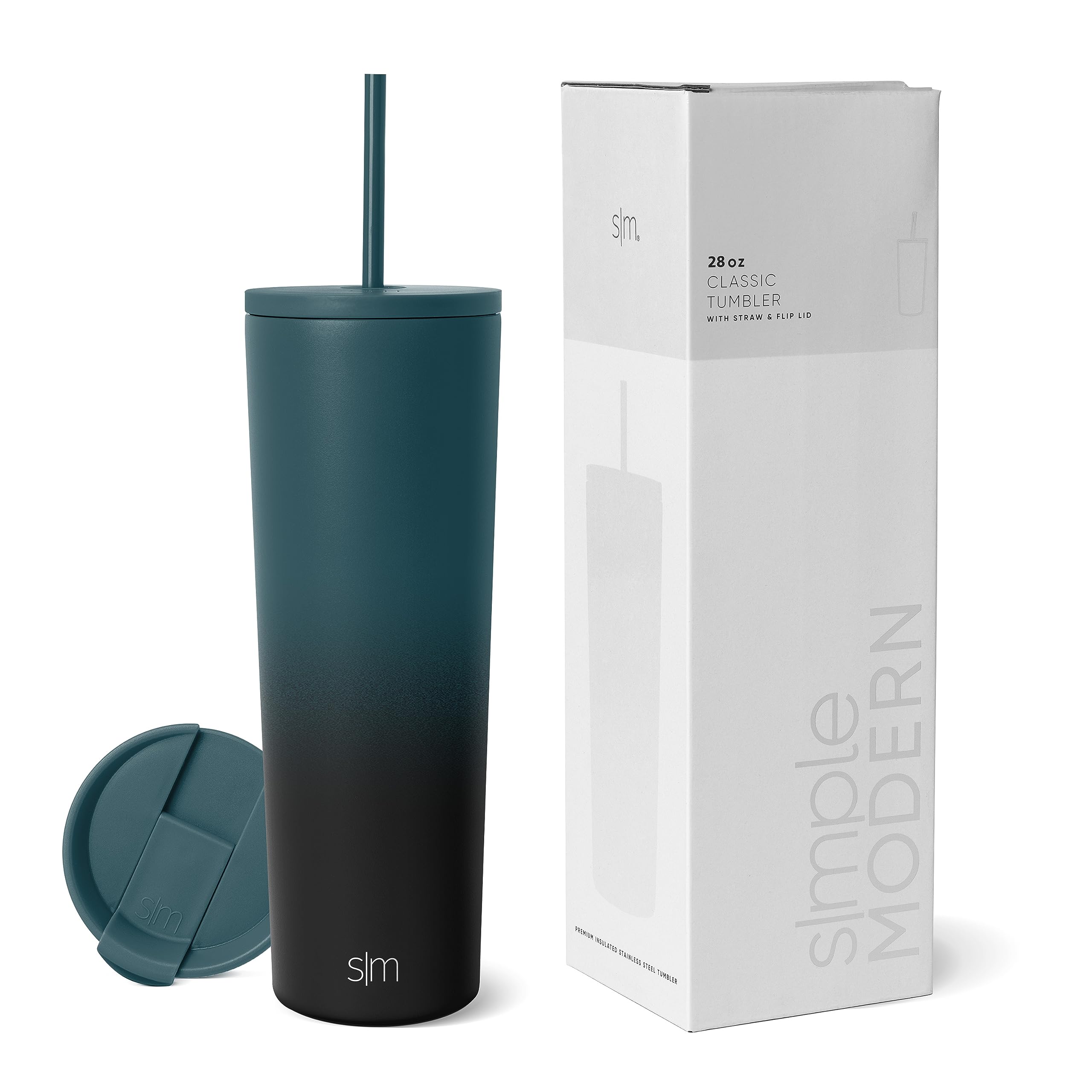 Amazon.com | Simple Modern Insulated Tumbler with Lid and Straw | Iced ...