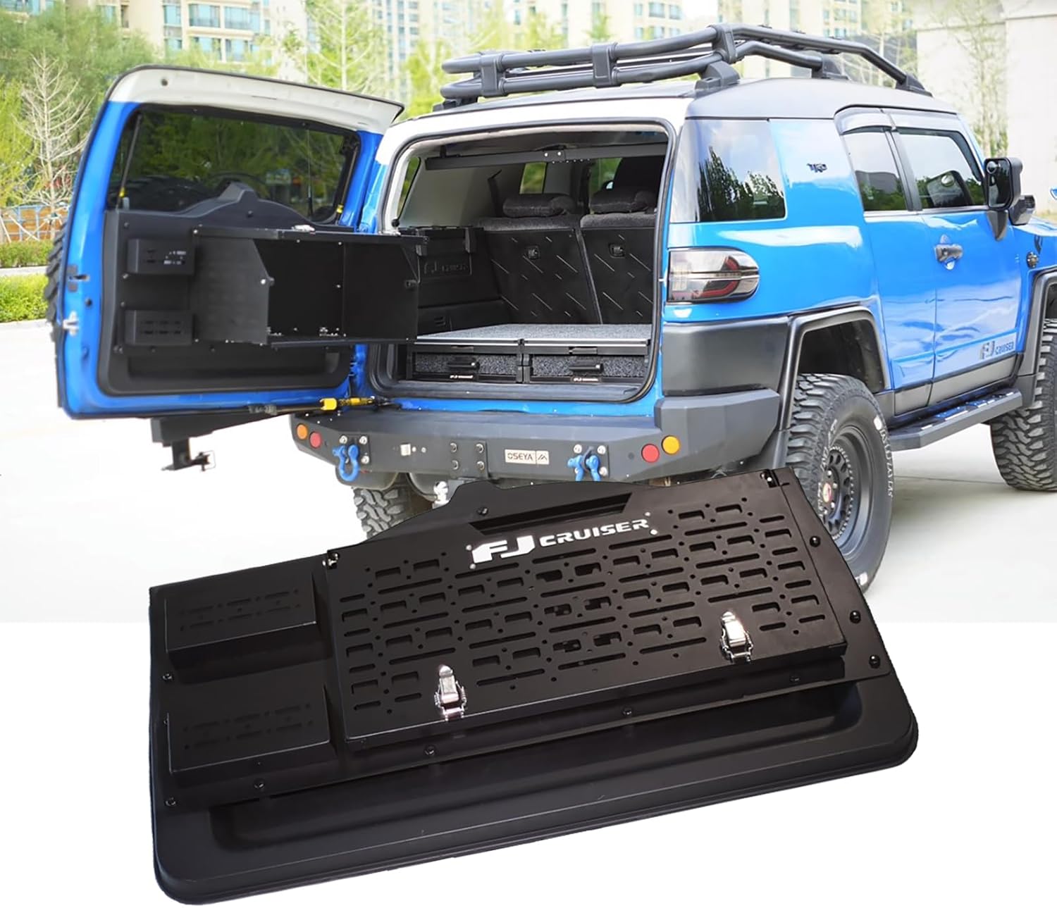 Aosseiye Tailgate Table Aluminum Cargo Shelf Storage Fit for Toyota Fj ...