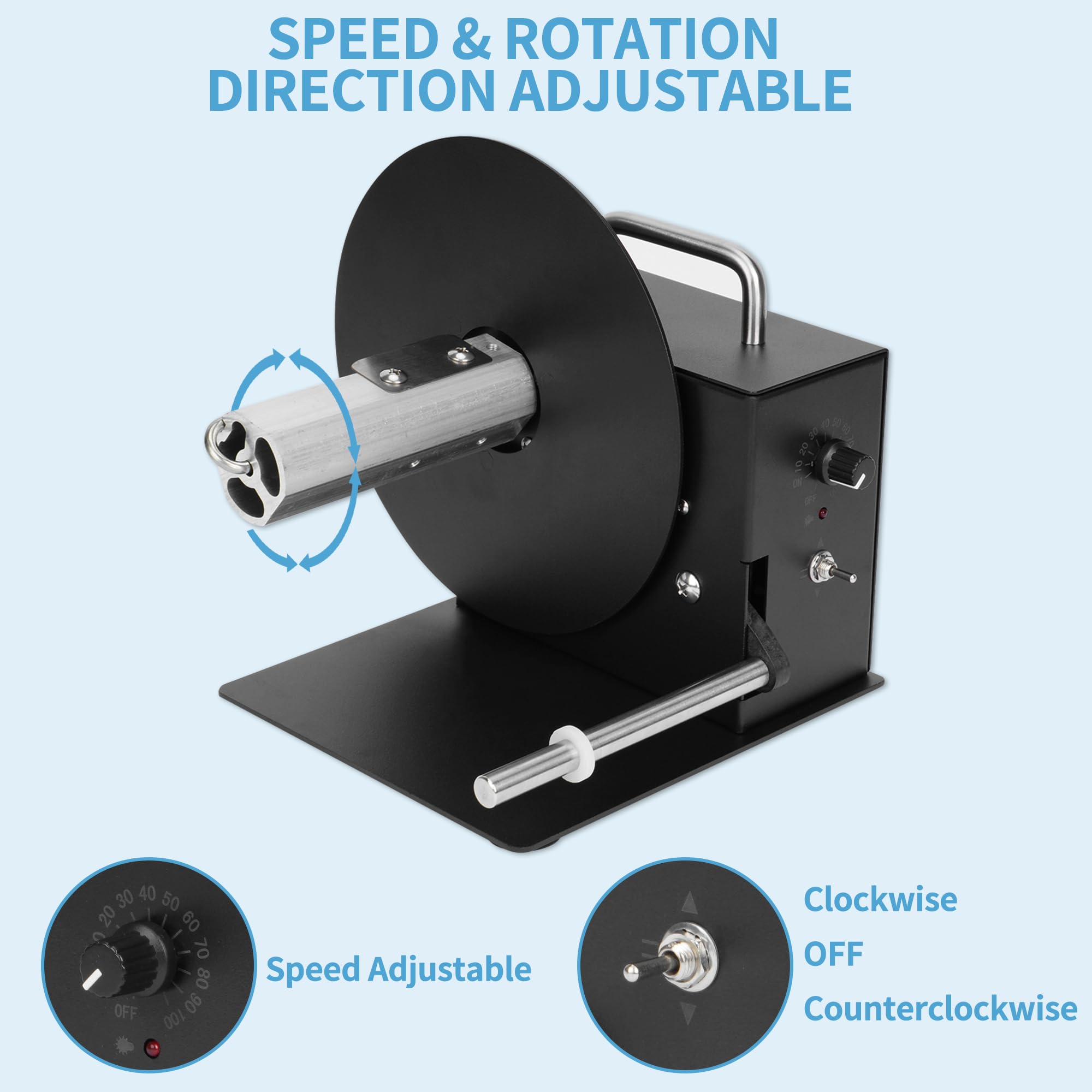 Snapklik.com : AIWFL Automatic Label Rewinder 180mm Label Rewinding Machine Speed Adjustable ...