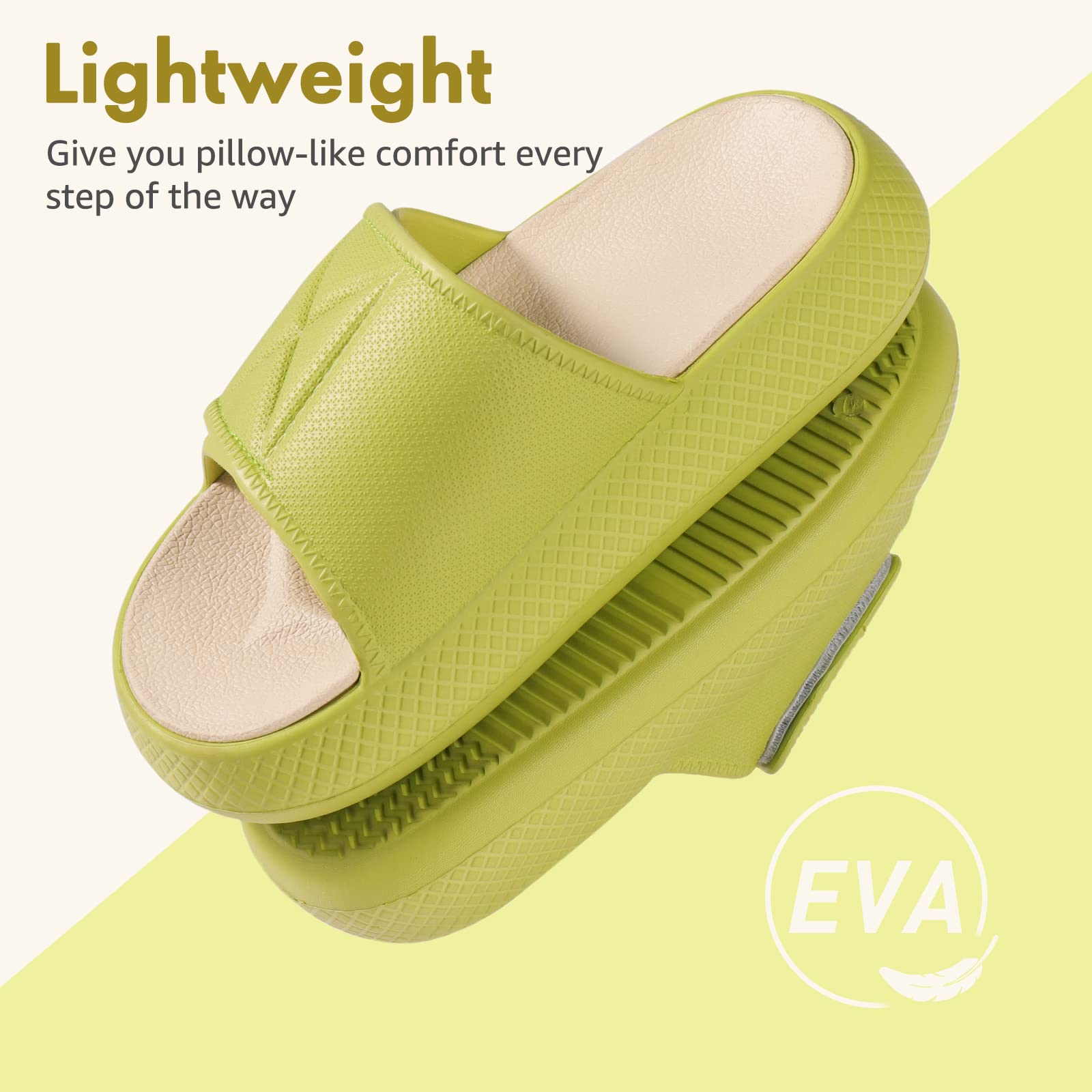 ULTRAIDEAS Pillow Slippers Cloud Slides for Women Adjustable Strap ...