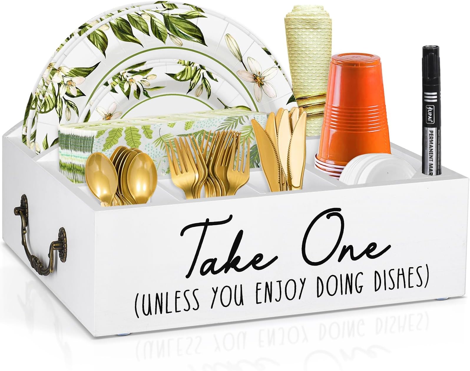 Amazon.com - ALELION Paper Plate Dispenser for Countertop - Wooden ...