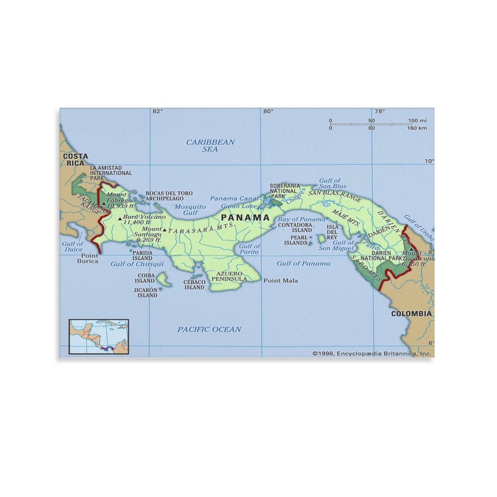Printable Map Of Panama